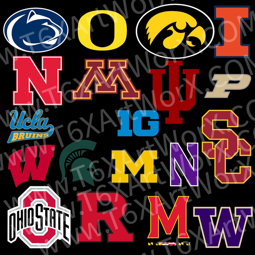 Complete Big Ten Logo Pack, All 18 Big Ten Team Logos & Conference Logo ...