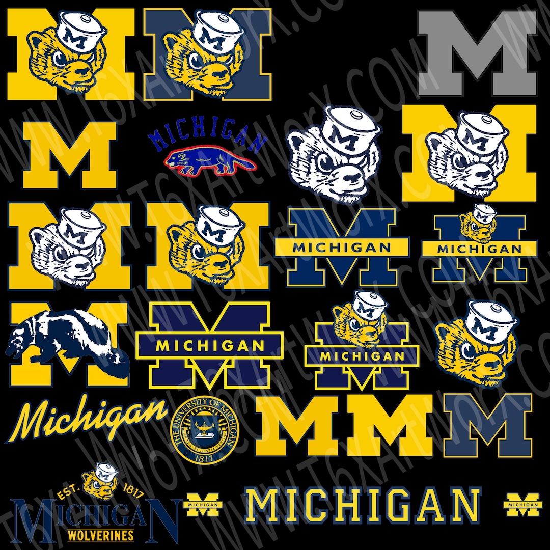 University of Michigan Logo Pack, 25 Michigan Wolverines Logos PNG, U ...