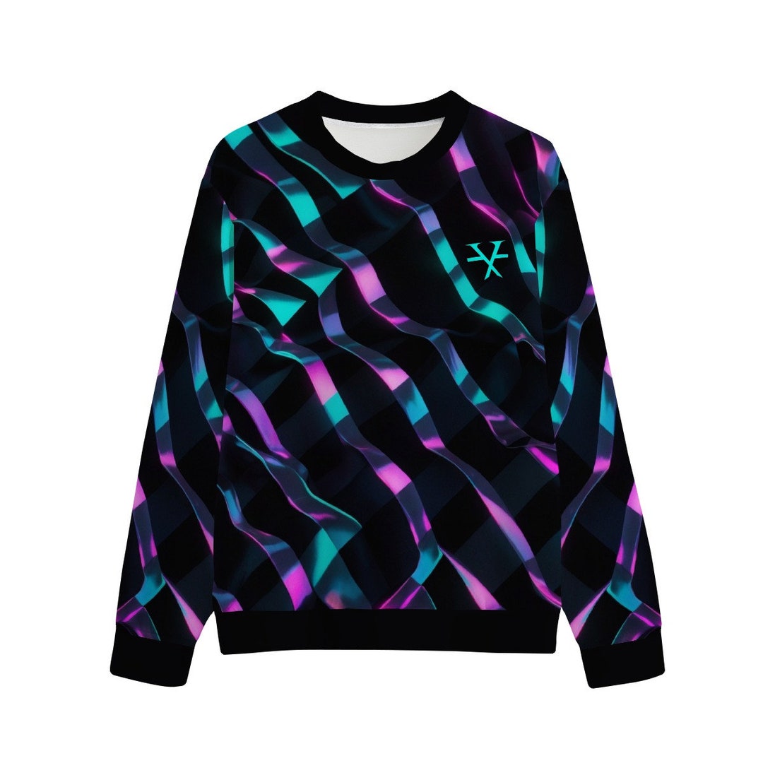 Neon Streamers by T6X Artworx Black, Aqua and Purple Unisex O-neck ...