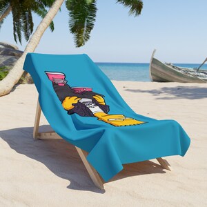 Bart Simpson Chillin Beach Towel - Etsy
