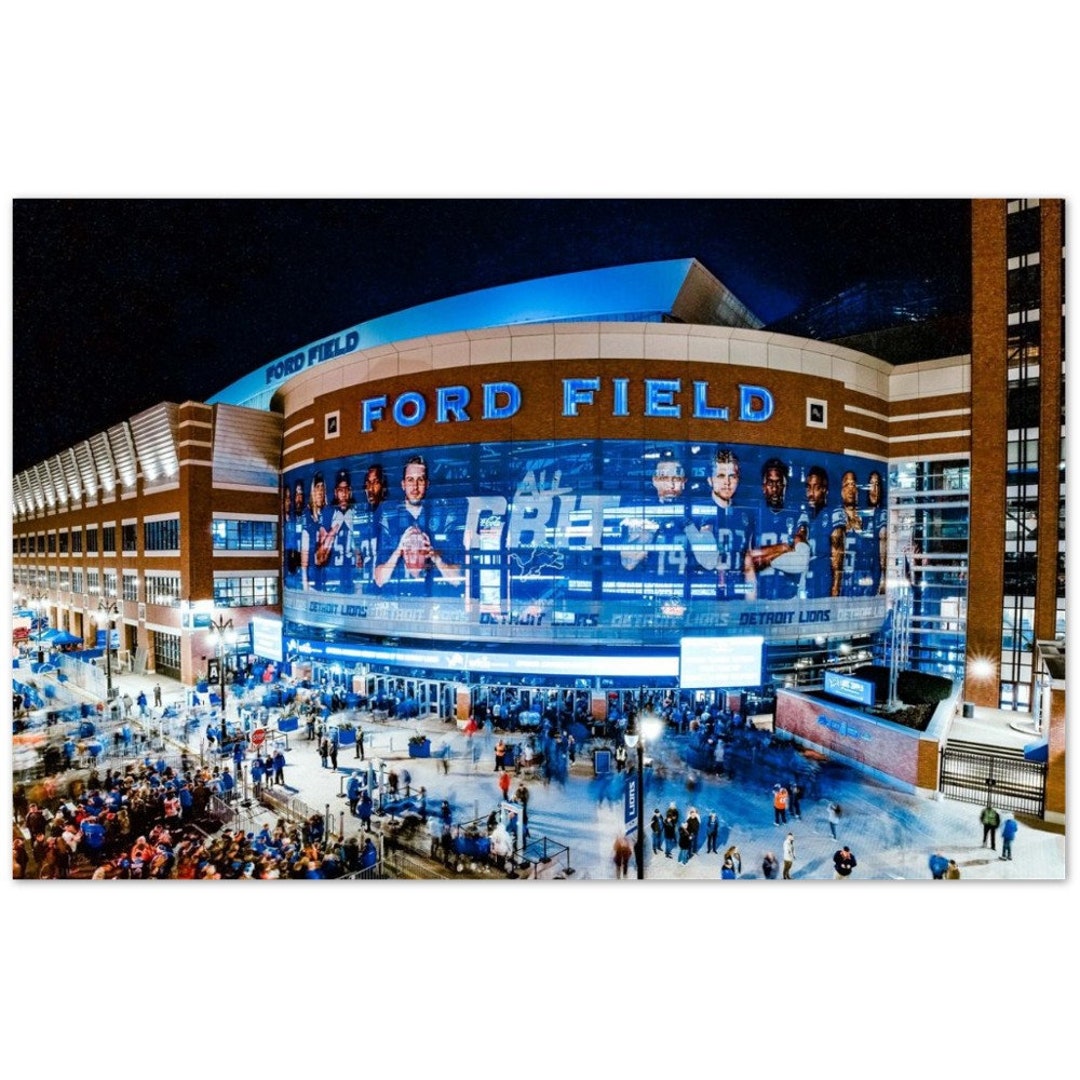 Ford Field Detroit, Michigan Detroit Lions Pack of 10 Postcards 2-sided ...