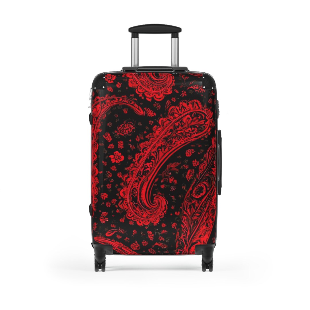 Red and Black Paisley Heavy-duty Suitcase 3 Sizes - Etsy