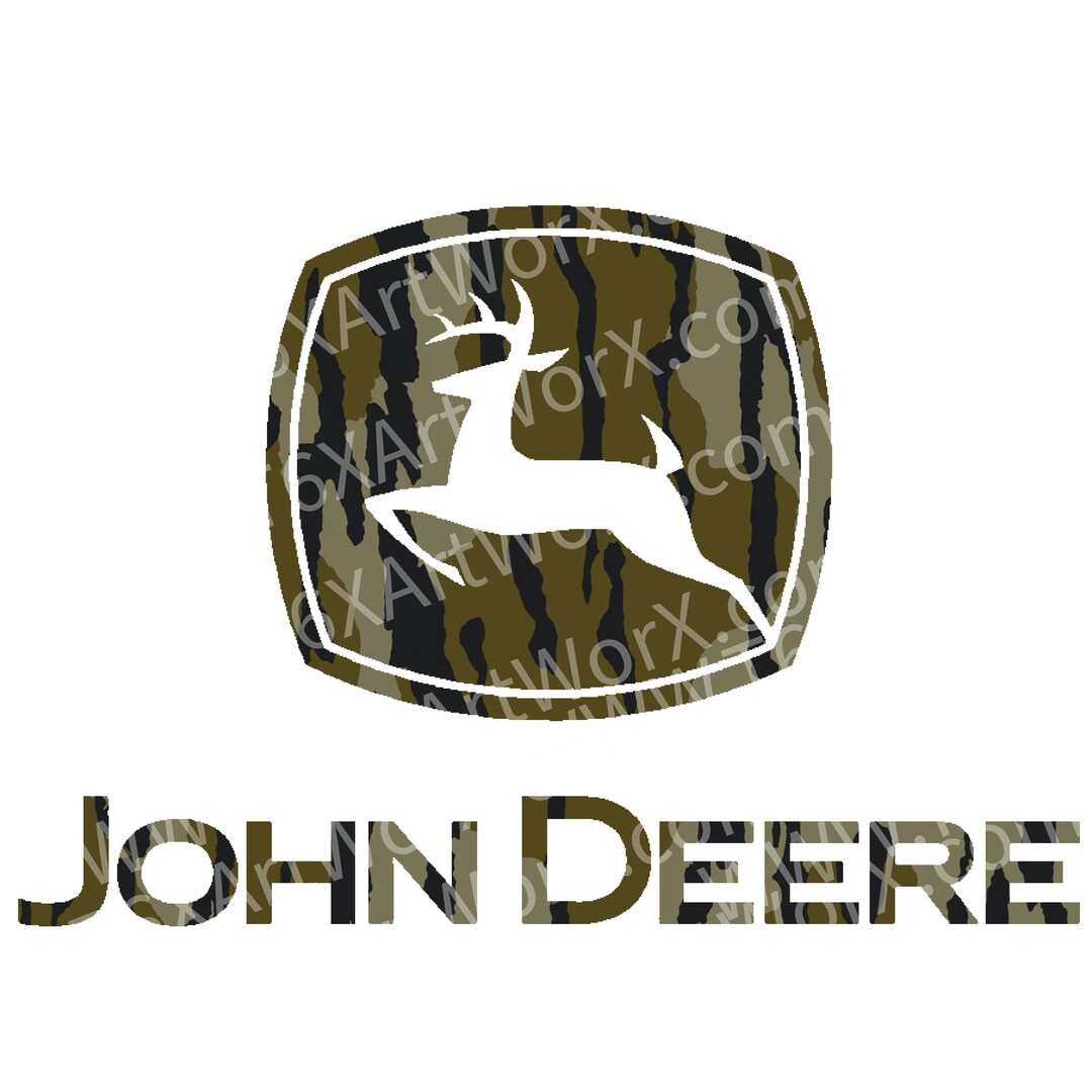 John Deere Inspired Logo With Mossy Oak Bottomland Background PNG ...