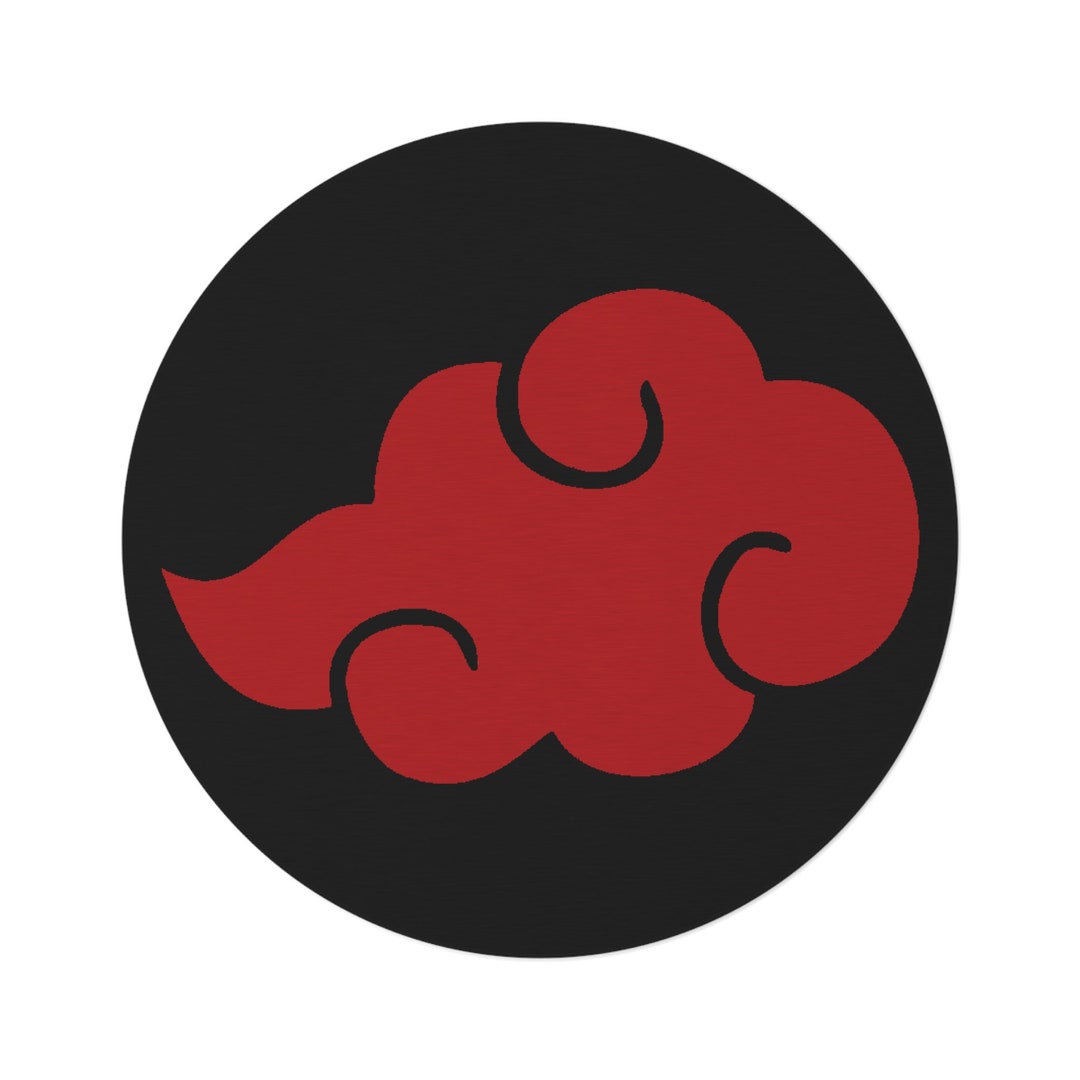 Naruto Akatsuki Red Cloud Round Rug - Etsy