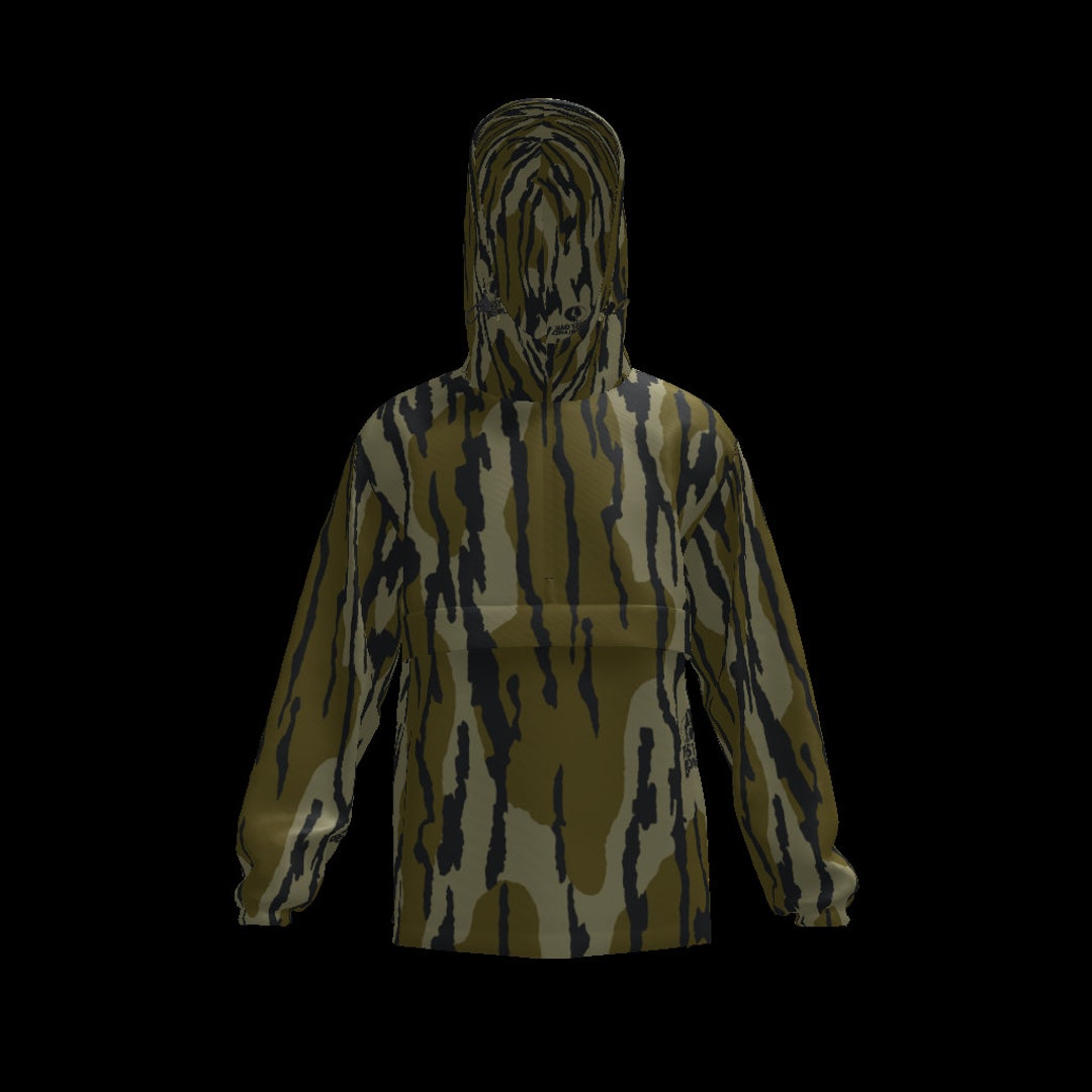 Unisex Half Zip Anorak Hooded Jacket in Mossy Oak Bottomland Original ...