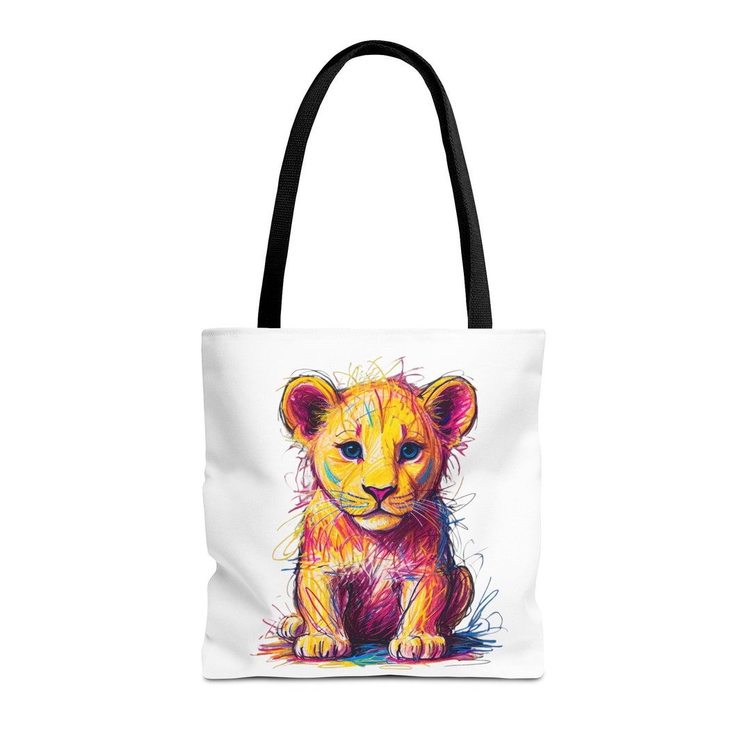 Lion Cub Beach-ready Tote Bag in 3 Sizes and 5 Handle Colors - Etsy