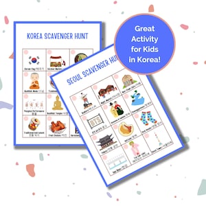Korea Scavenger Hunt Printable Clues - Korea Vacation - Korea Kids ...