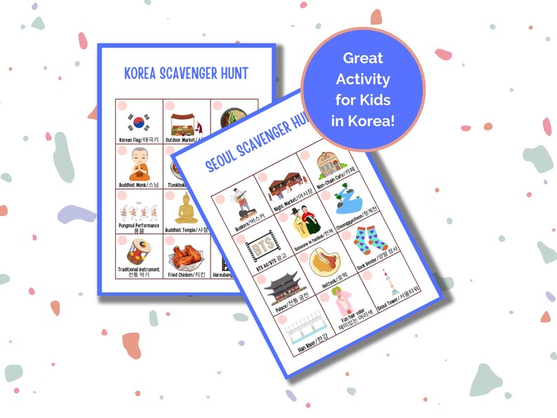 Korea Scavenger Hunt Printable Clues - Korea Vacation - Korea Kids ...