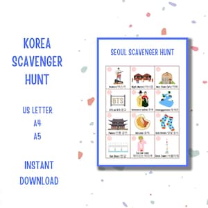 Korea Scavenger Hunt Printable Clues - Korea Vacation - Korea Kids ...