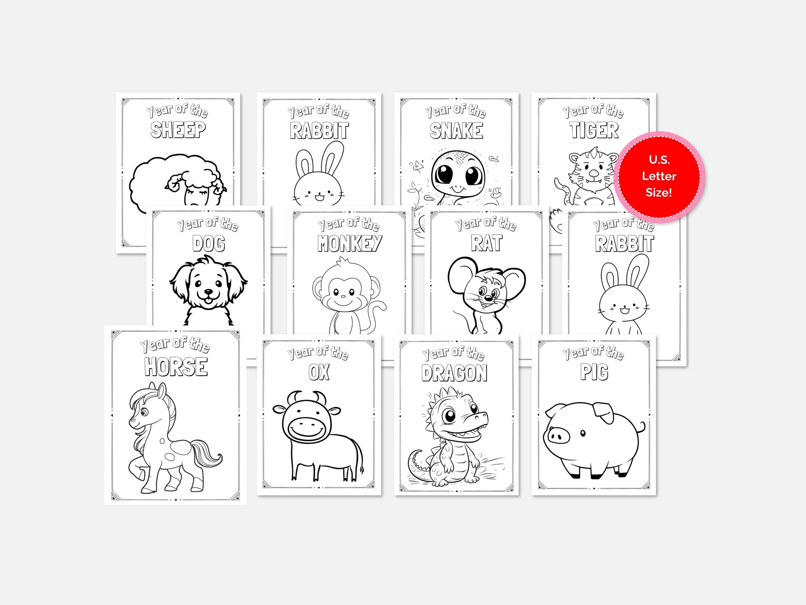 Lunar New Year Coloring Pages, Chinese New Year Coloring Pages, Chinese ...