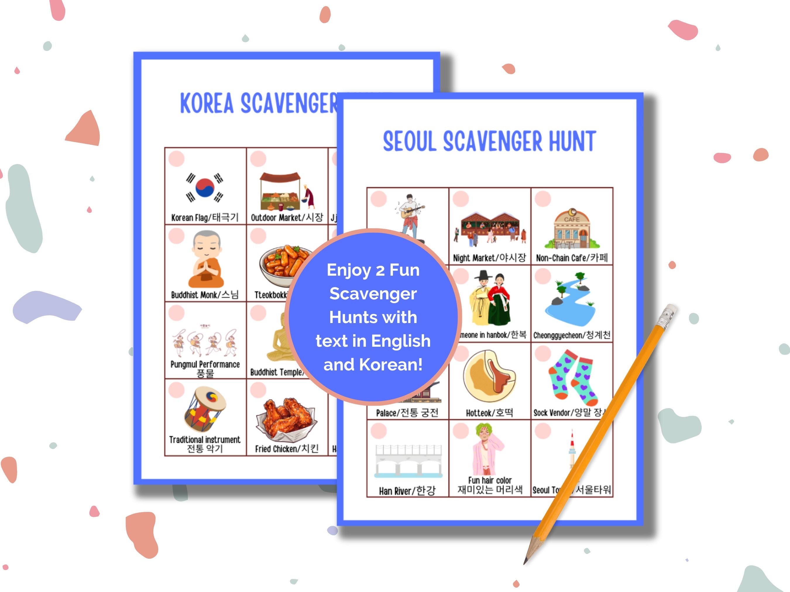 Korea Scavenger Hunt Printable Clues - Korea Vacation - Korea Kids ...