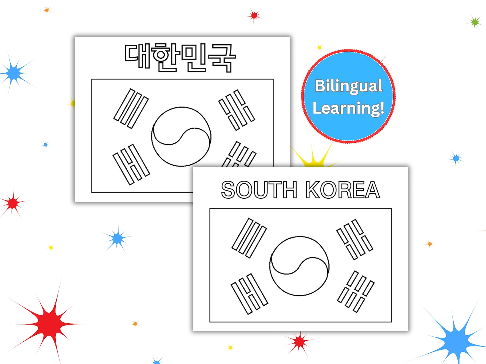 Korea Travel Coloring Pages, Asia Coloring Pages, Flag Coloring, Kids ...