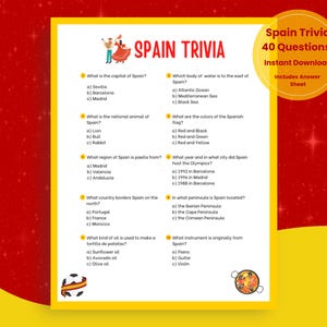 40 Spain Trivia Questions Bundle: General, Kids, Hard, and Hardest ...