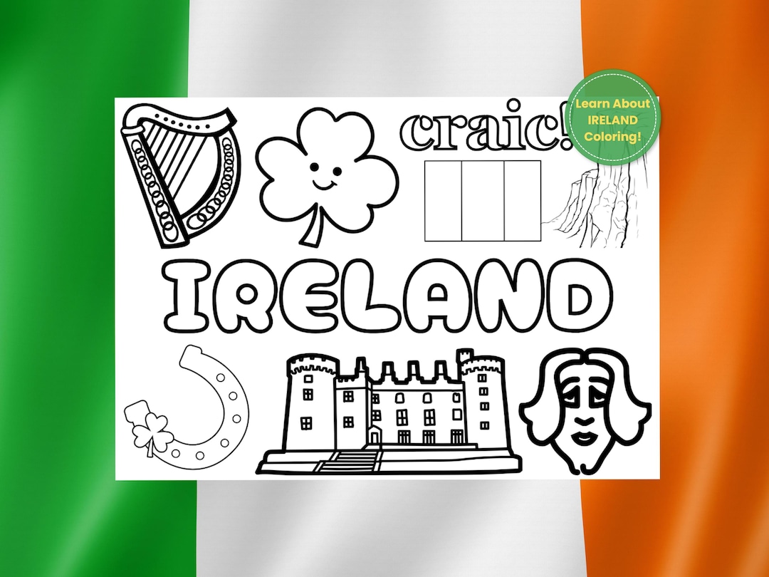 Ireland Coloring Page | Instant Download | Ireland Travel Activity - Etsy