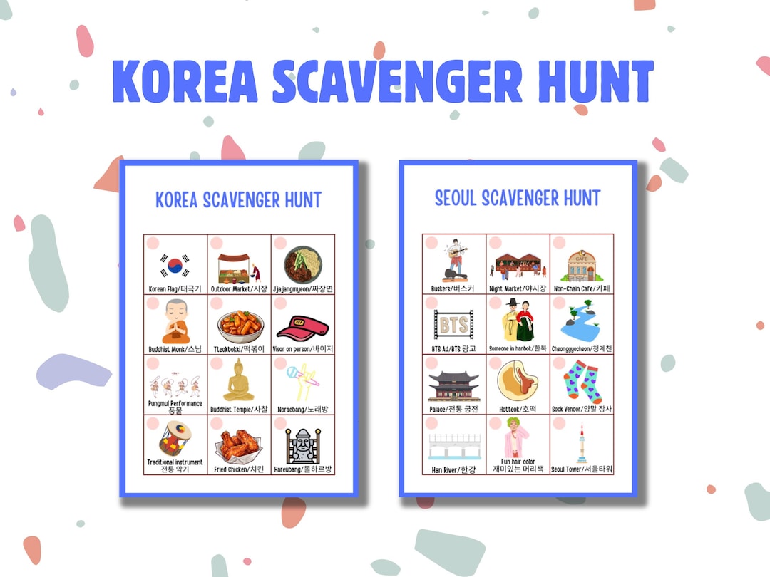 Korea Scavenger Hunt Printable Clues - Korea Vacation - Korea Kids ...