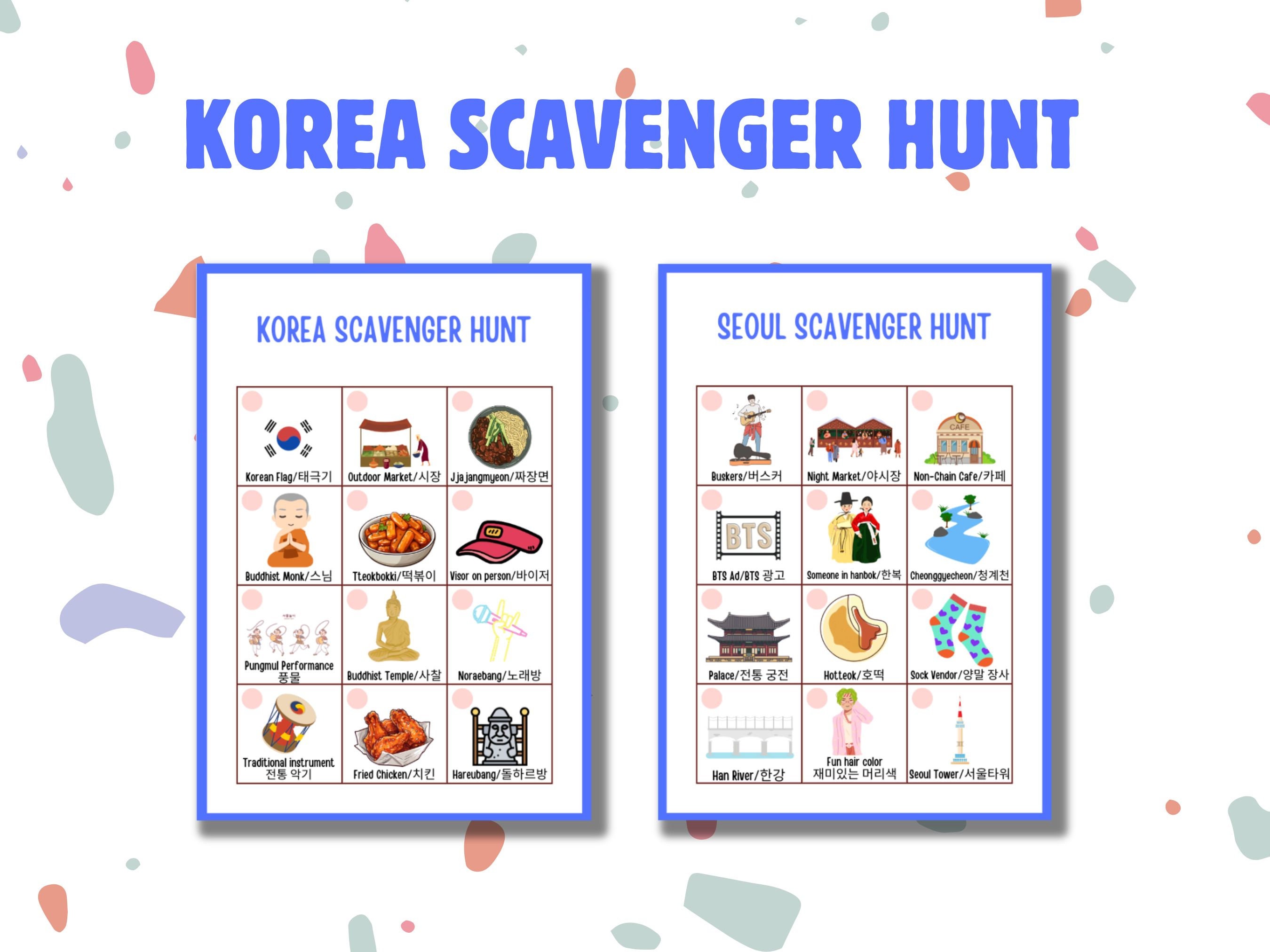 Korea Scavenger Hunt Printable Clues - Korea Vacation - Korea Kids ...