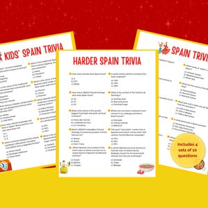 40 Spain Trivia Questions Bundle: General, Kids, Hard, and Hardest ...