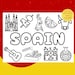 Spain Coloring Page, Geography Coloring, Europe Coloring, Digital ...