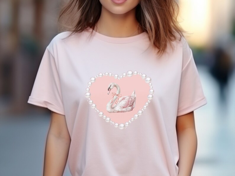 Coquette Clothing Cute Swan Shirt Y2K Baby Tee Preppy Stuff for Teens ...