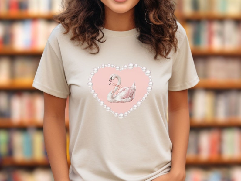 Coquette Clothing Cute Swan Shirt Y2K Baby Tee Preppy Stuff for Teens ...
