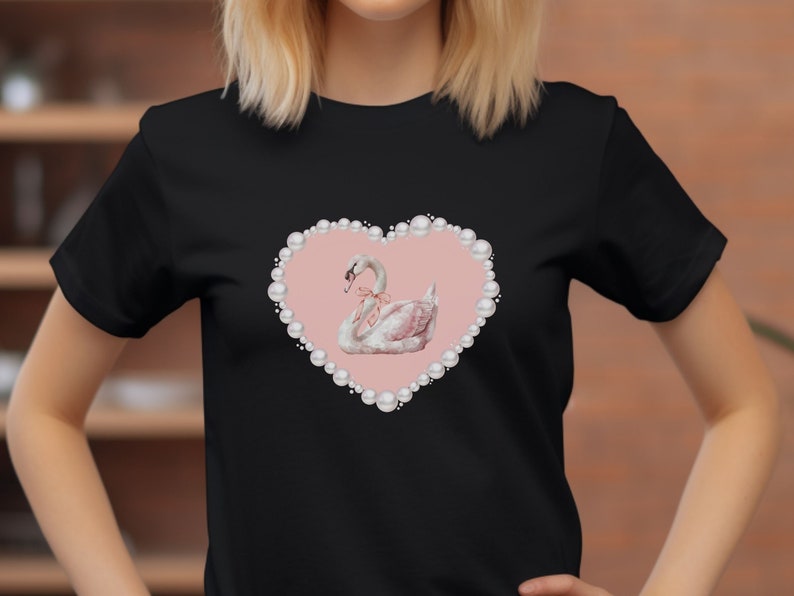 Coquette Clothing Cute Swan Shirt Y2K Baby Tee Preppy Stuff for Teens ...
