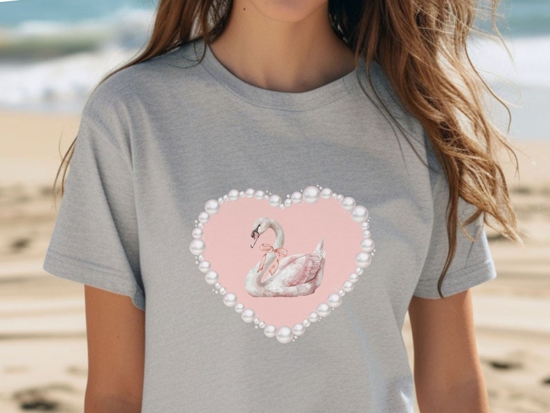 Coquette Clothing Cute Swan Shirt Y2K Baby Tee Preppy Stuff for Teens ...