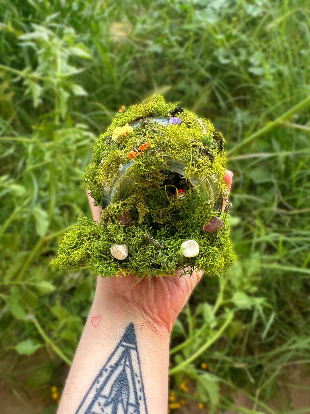 Floral Moss Art Jar Metaphysical Shop Healing Crystals Maximalist Decor ...
