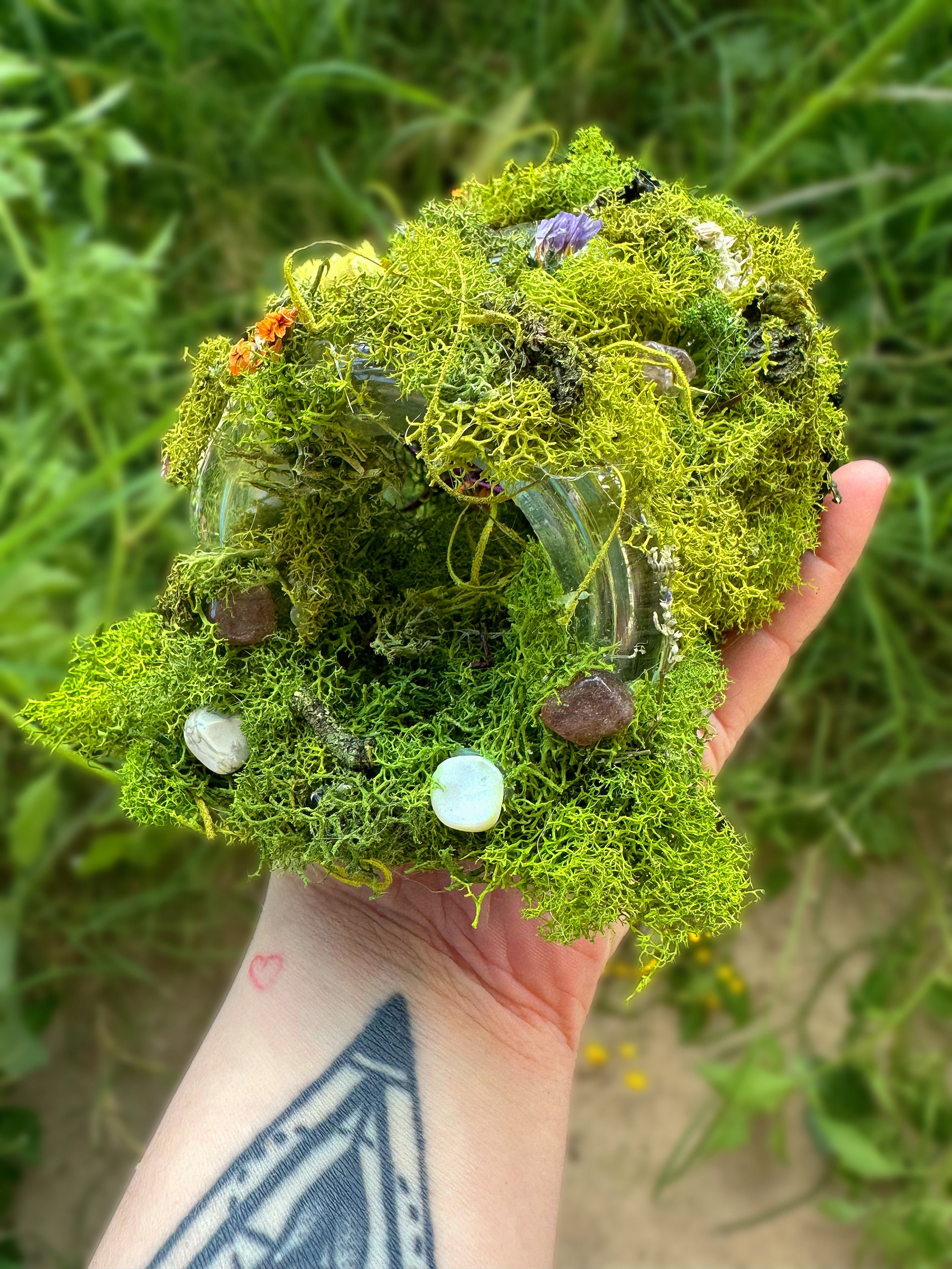 Floral Moss Art Jar Metaphysical Shop Healing Crystals Maximalist Decor ...
