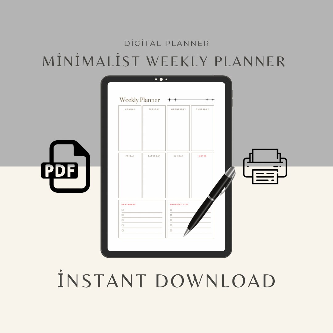 Weekly Planner Goodnotes Template, Hourly Planner, Undated, Digital ...