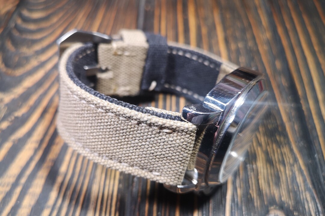Canvas Watch Strap,double Rolled Washed Canvas Watch Strap,sand and ...
