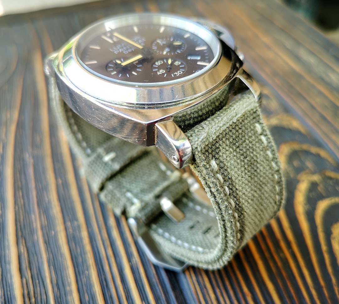 Canvas Watch Strap,double Rolled Distressed Washed Canvas Watch Strap ...