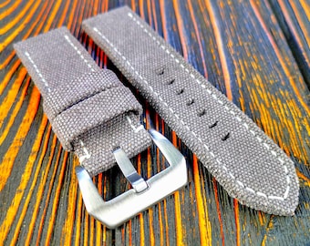 Weathered Gray "moon Dust" Canvas Watch Strap in 18mm 20mm, 22mm, 24mm ...