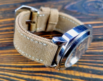 Canvas Watch Strap,distressed Double Rolled Washed Canvas Watch Strap ...