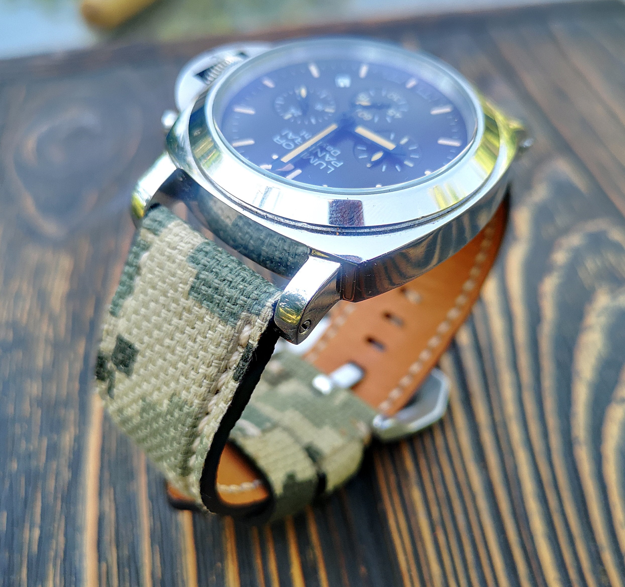 Canvas Watch Strap,canvas Watch Strap Camouflage pixel Color,for 20mm ...