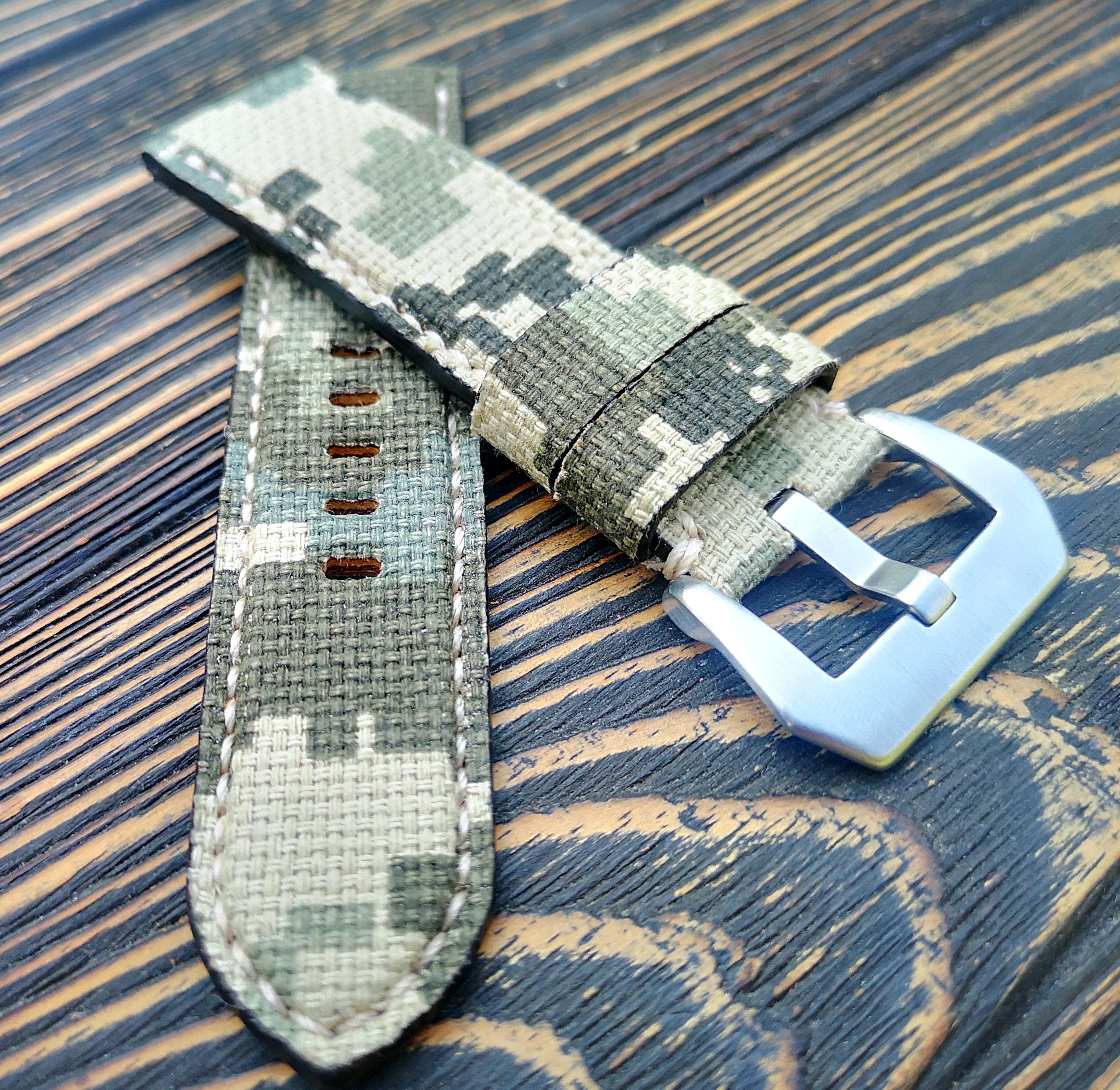 Canvas Watch Strap,canvas Watch Strap Camouflage pixel Color,for 20mm ...