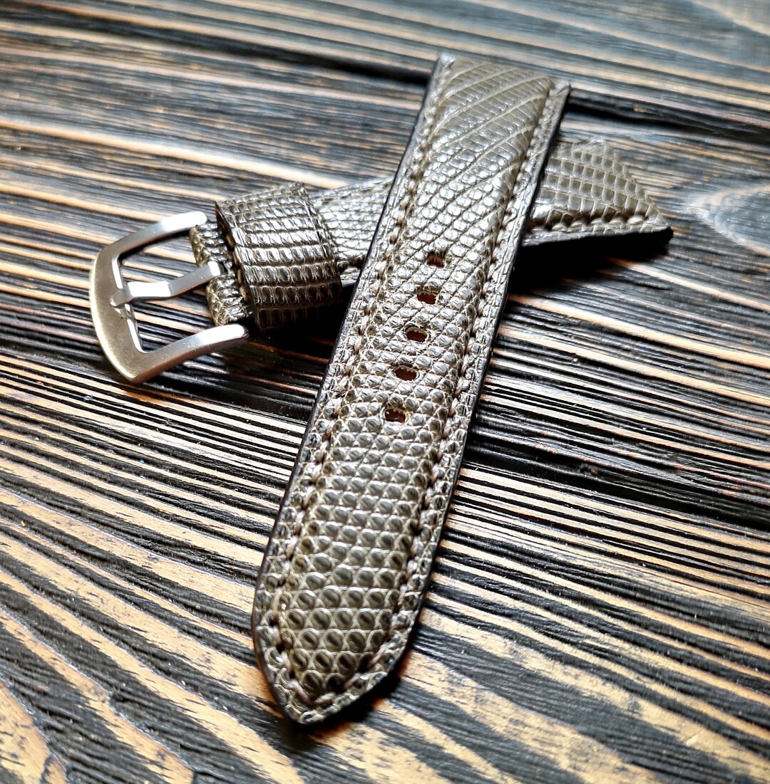 Olive Lizard Leather Watch Strap: Custom Size Band - Etsy