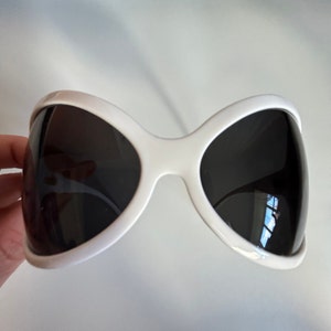 Rare Style Bug Warp Wrap Around Y2k Sunglasses White - Etsy