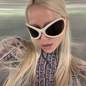 Rare Style Bug Warp Wrap Around Y2k Sunglasses White - Etsy