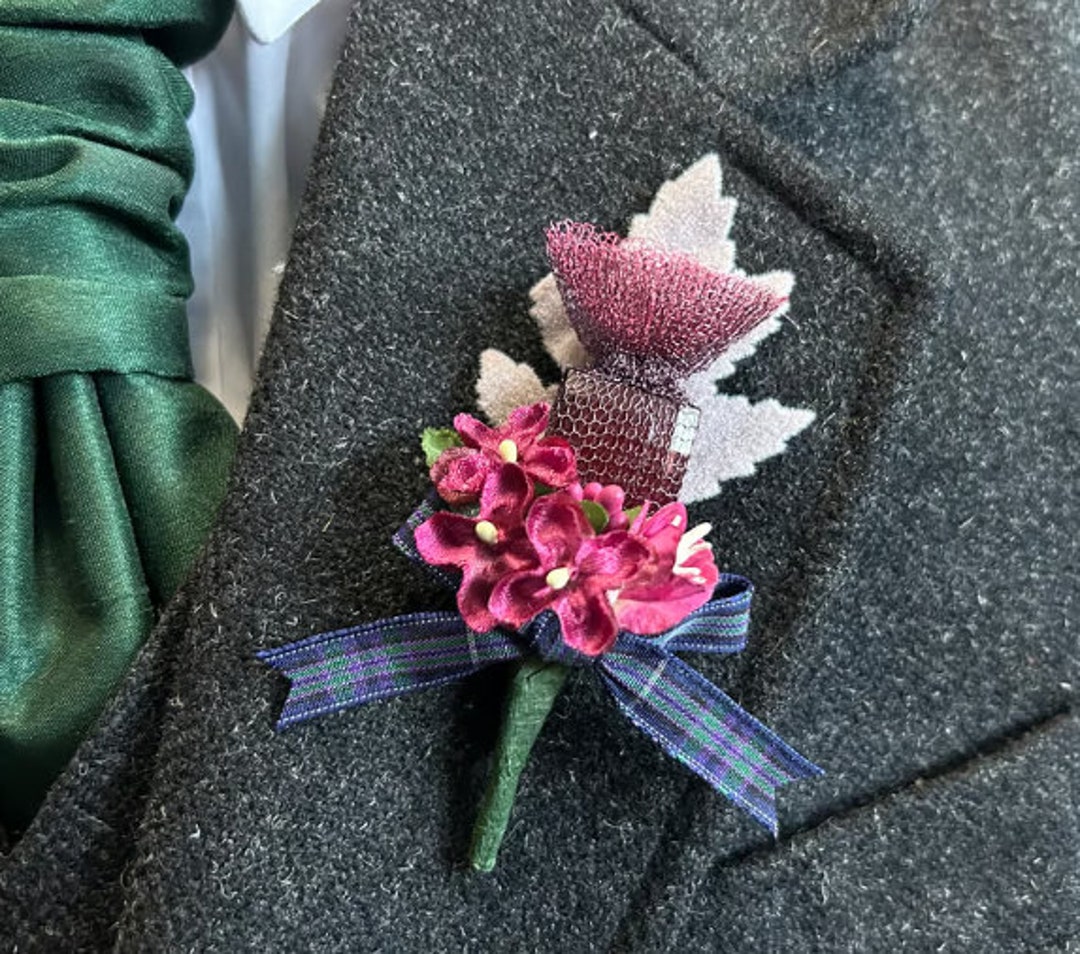 Artisan-crafted Handmade Buttonhole With Knitted Wire Thistle - Etsy