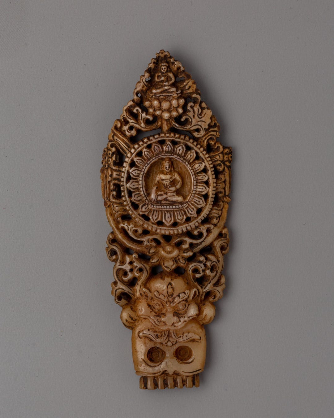 Tibetan Buddha Wall Hanging | Ethically Made Hand-carved Buffalo Bone ...