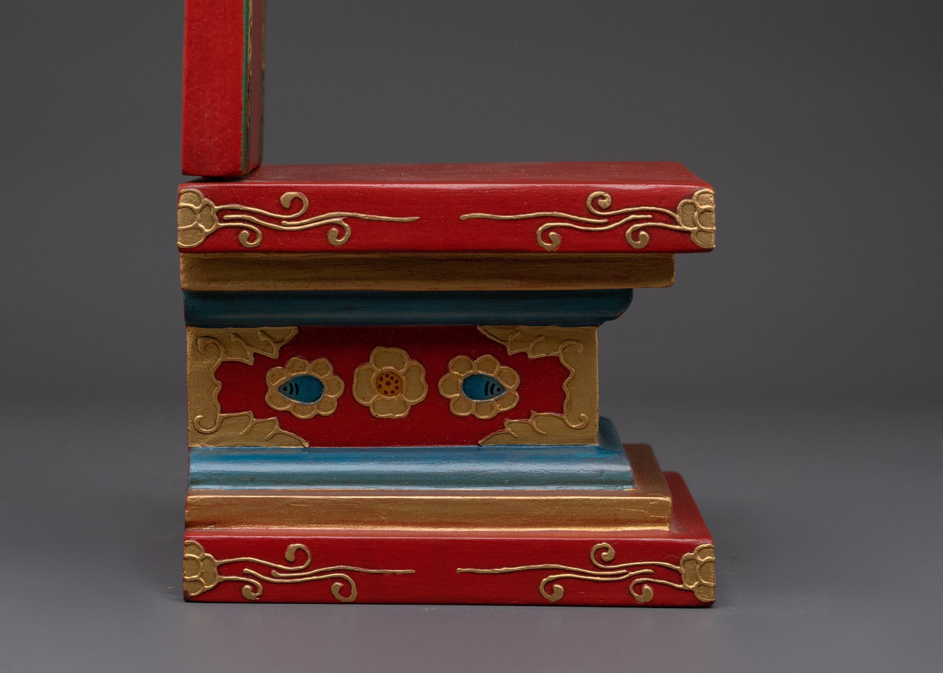 Handcrafted Tibetan Throne | Traditional Buddhist Seat for Meditation ...