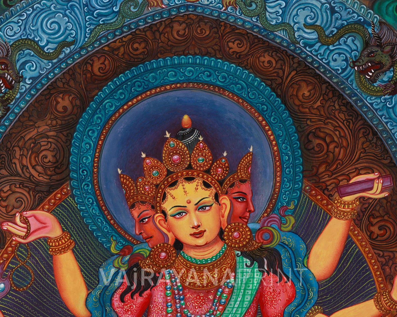 Divine Six-armed Vasudhara Canvas Print | Buddhist Goddess of Wealth ...