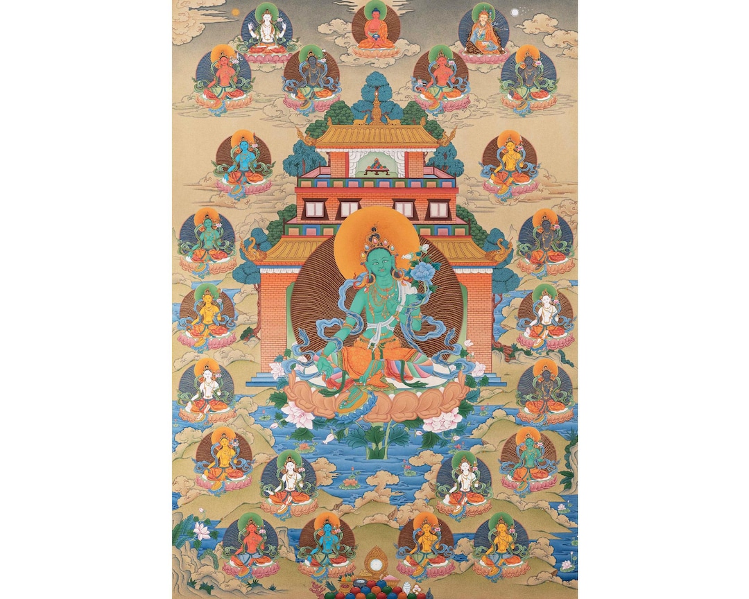 21 Tara Mandala Thangka Print L Chokyur Dechen Lingpa Traditional Art ...