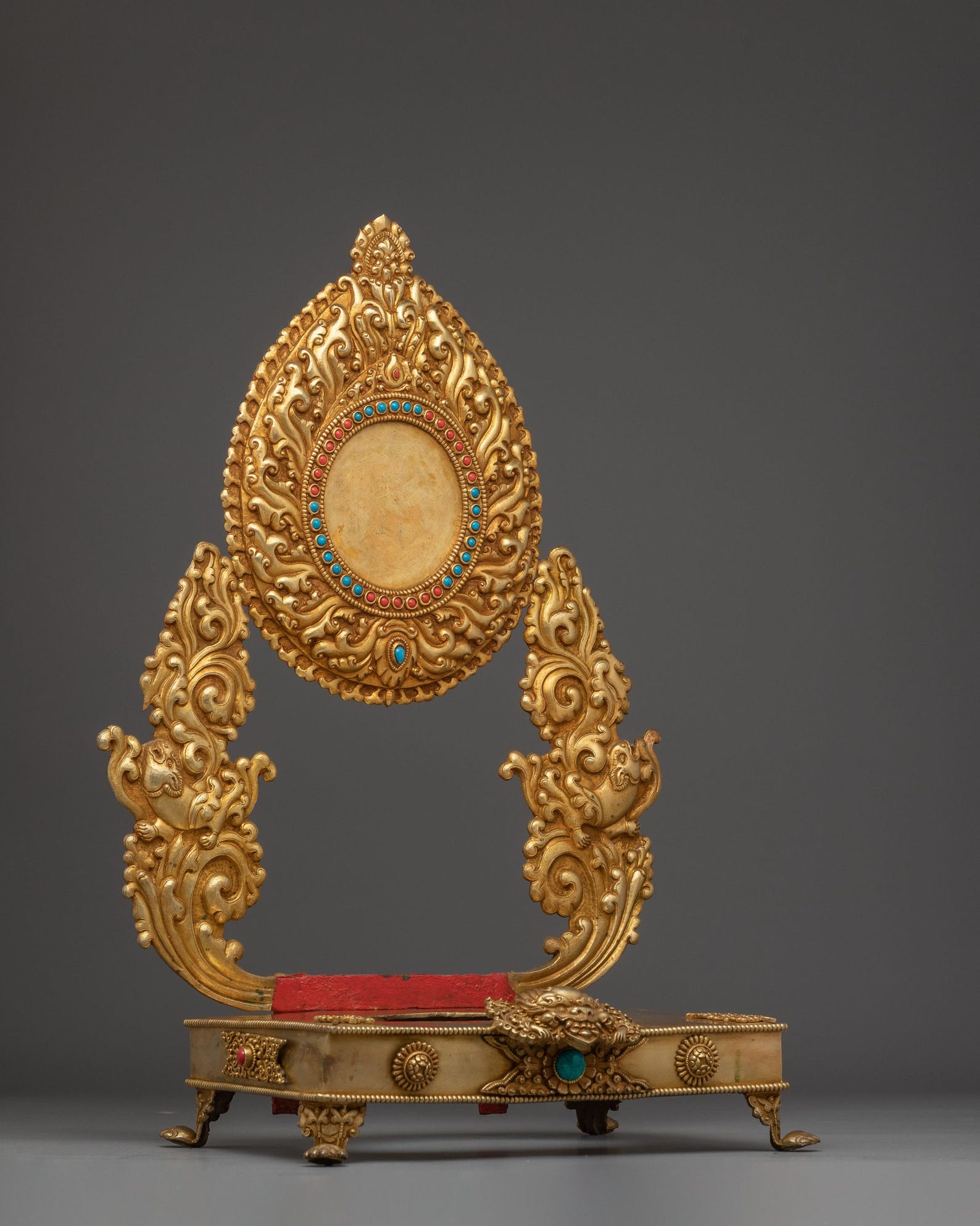 Traditional Gold-plated, Copper Throne | Sacred Ritual Throne for ...