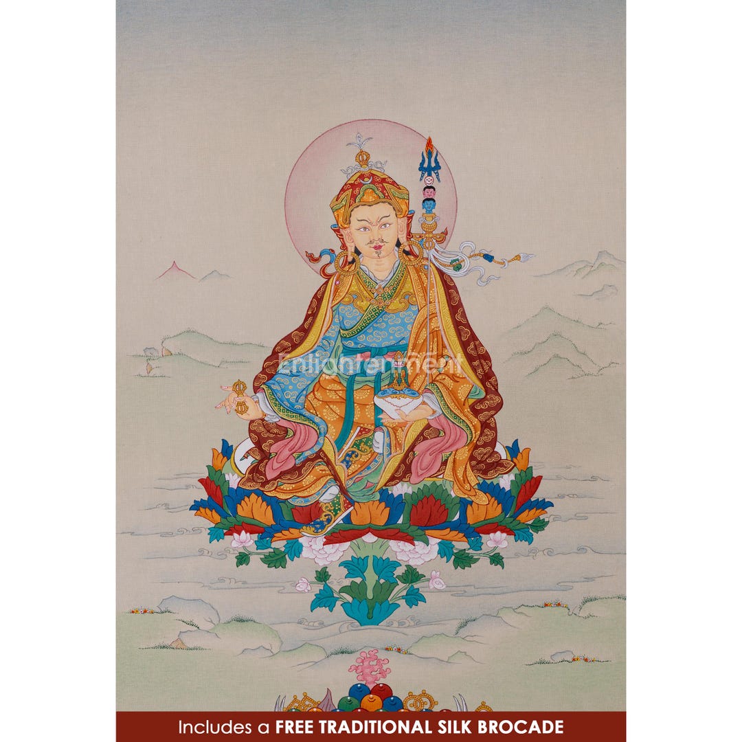 Authentic Guru Rinpoche Thangka Hand-painted Padmasambhava Buddhist ...