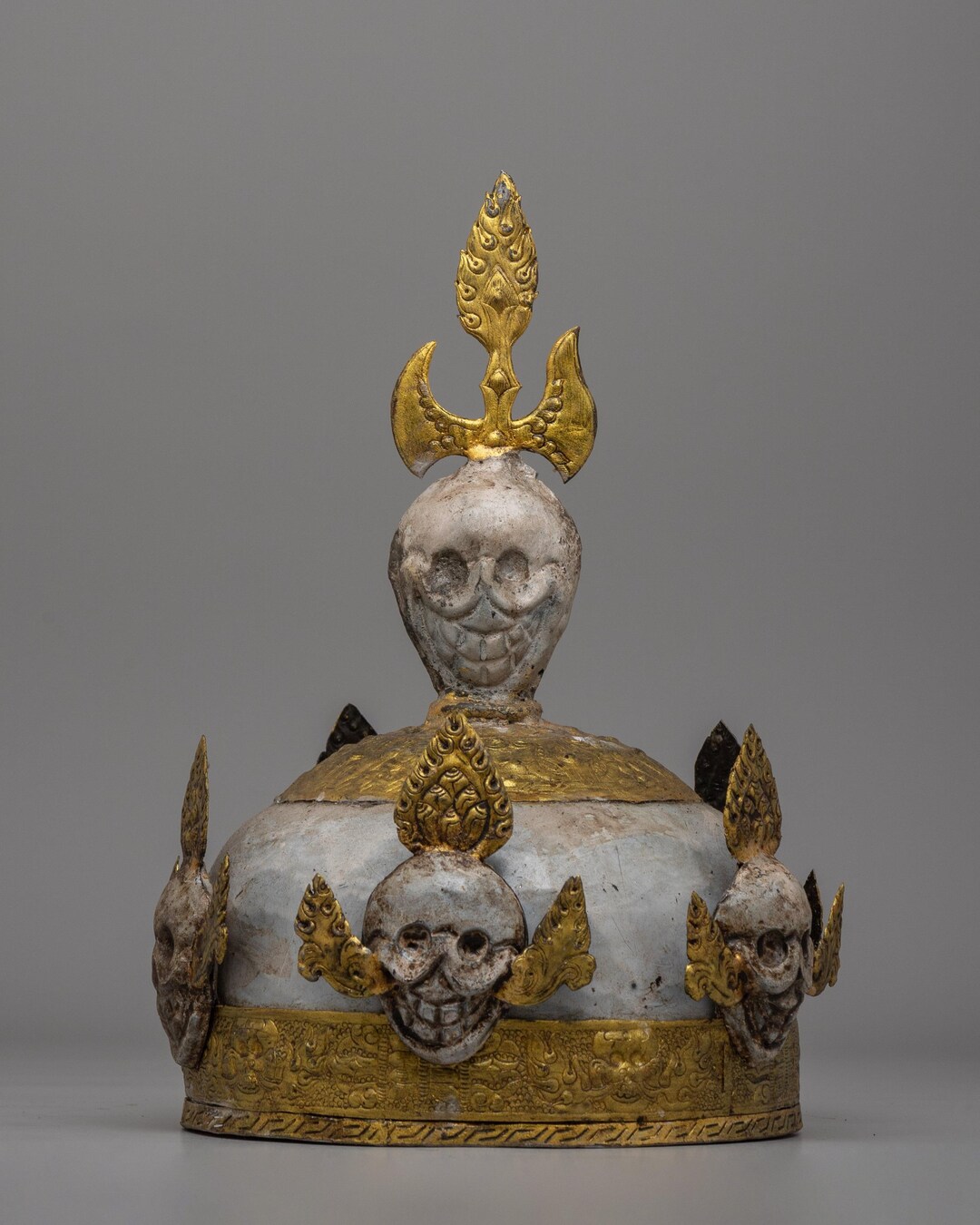 Handcrafted Ritual Iron Skull Crown | Sacred Symbol of Transformation ...