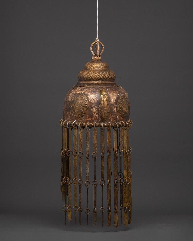 Tibetan Ritual Crown | Handcrafted Iron and Acrylic Ceremonial ...
