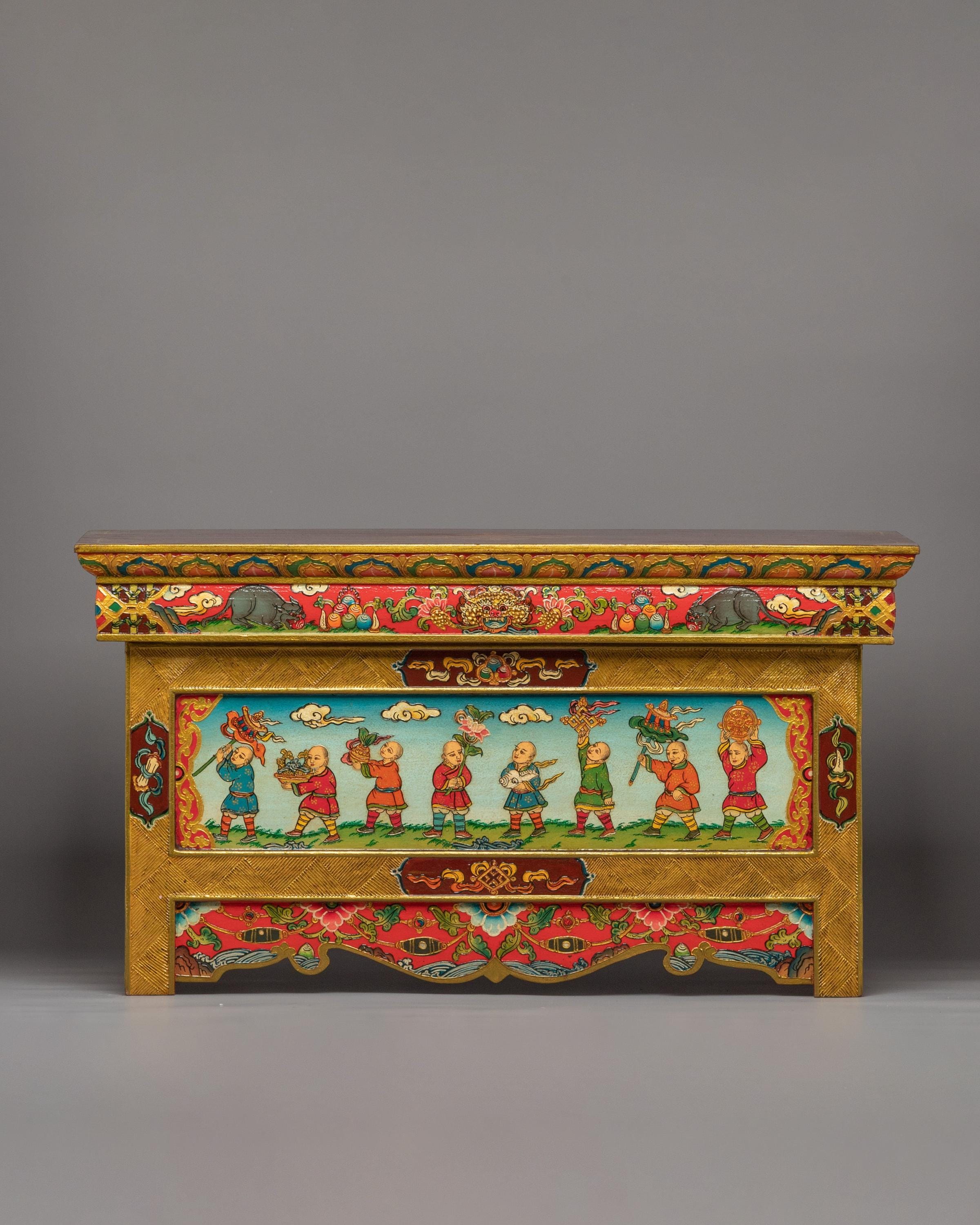 Hand-carved Tibetan Table (chokchi) | Foldable Altar Table - Etsy