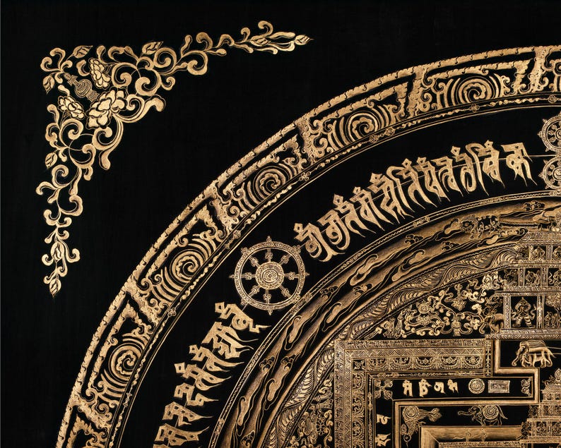 Kalachakra Mandala Print | Wheel of Time and Cosmic Harmony | Mandala ...