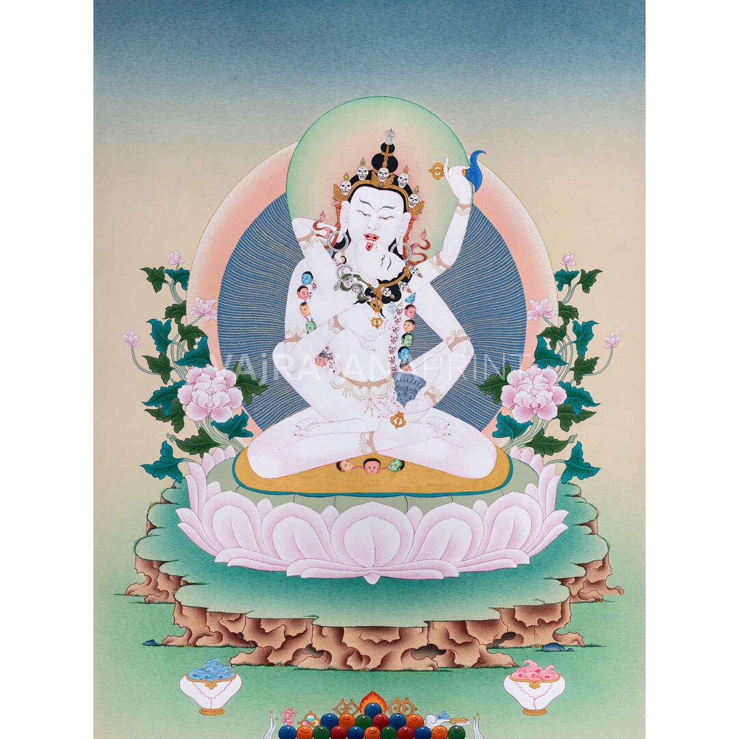 Vajrasattva With Consort Canvas Print | Tibetan Buddhist Purification ...